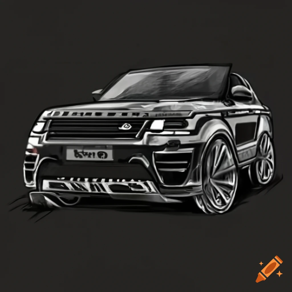 Black Range Rover Sport car drifting on Craiyon