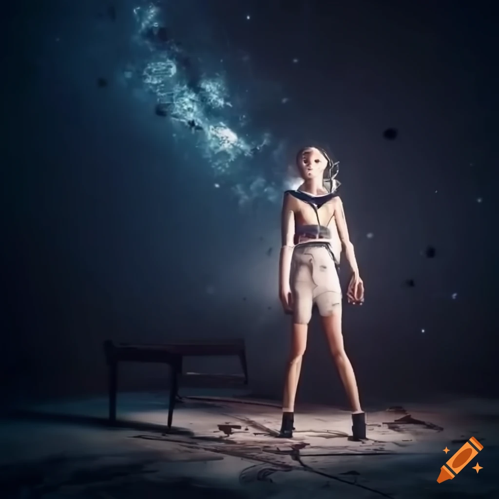 Abandoned space station drifting through deep space on Craiyon