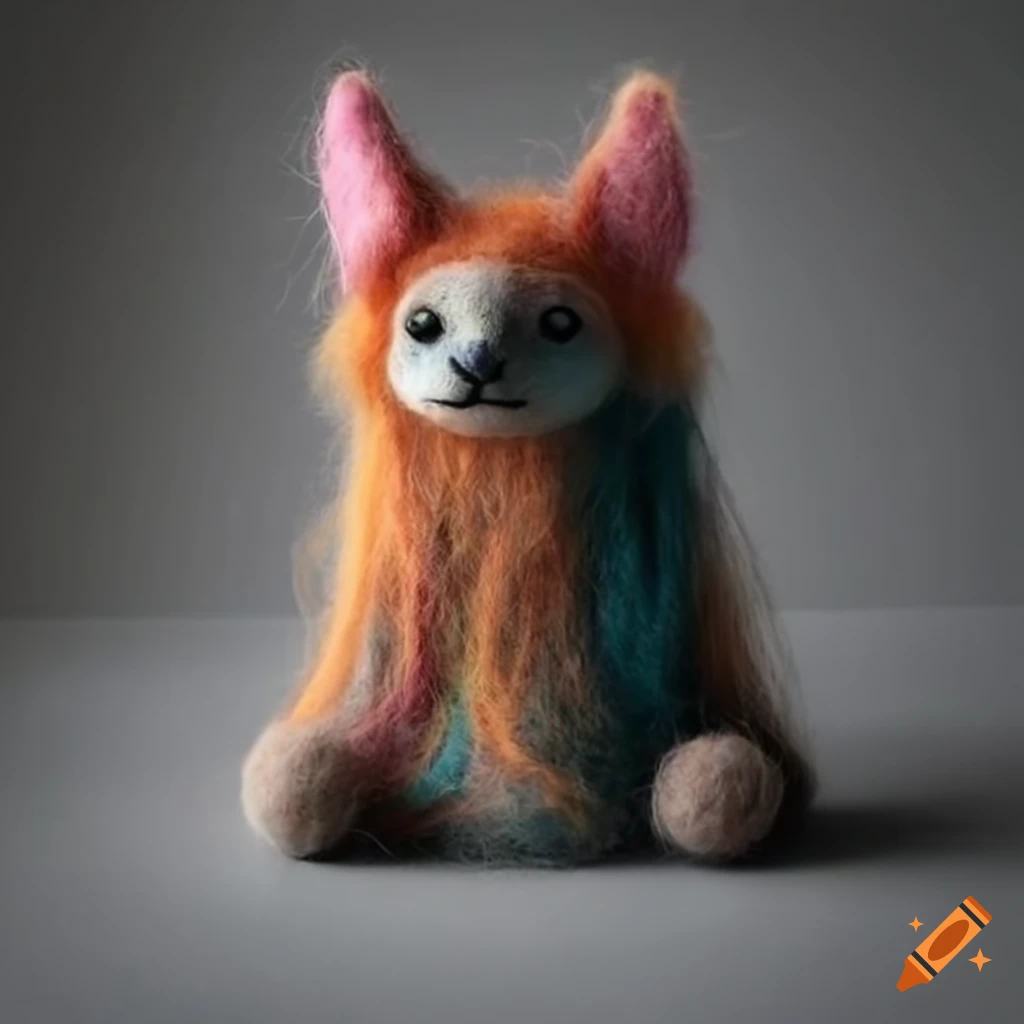 Adorable felted wool creatures with intricate clothing on Craiyon
