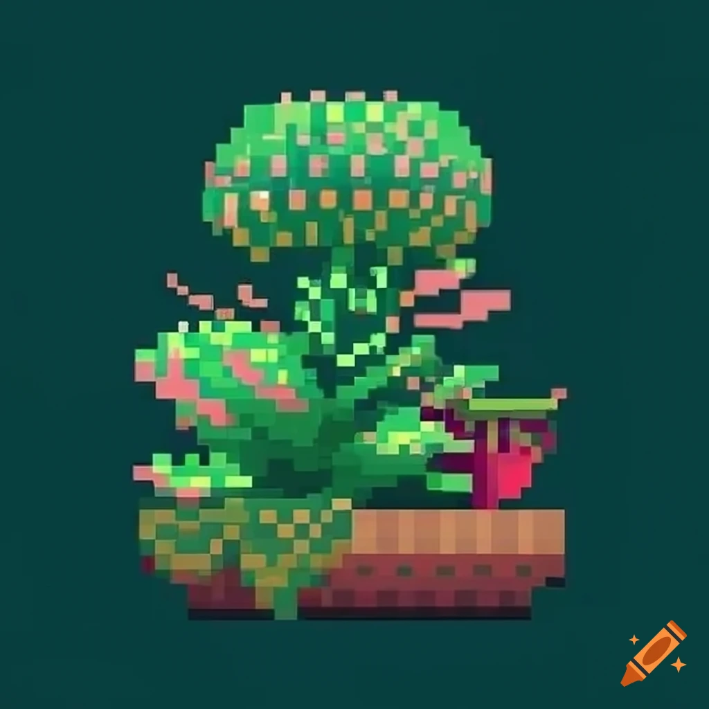 8-bit exotic plants on Craiyon