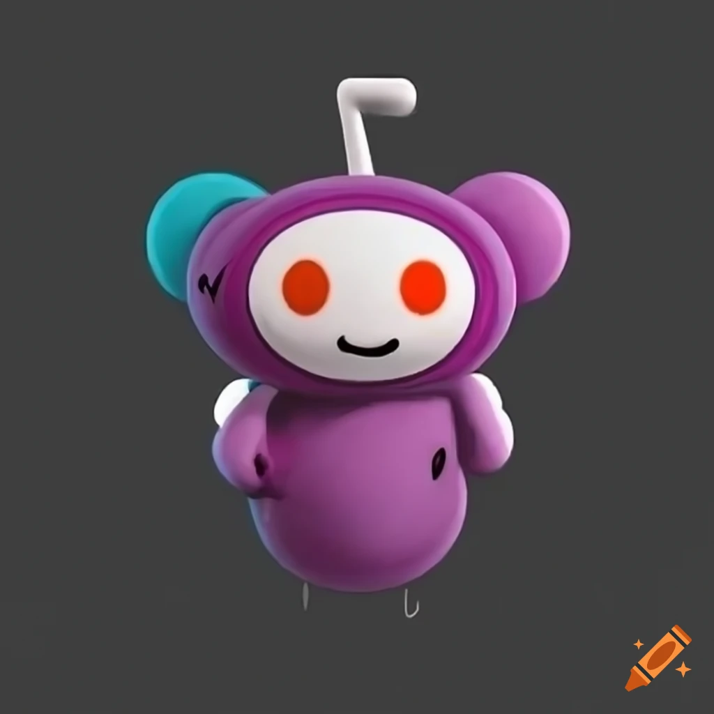 Reddit logo with cute screaming animal on Craiyon