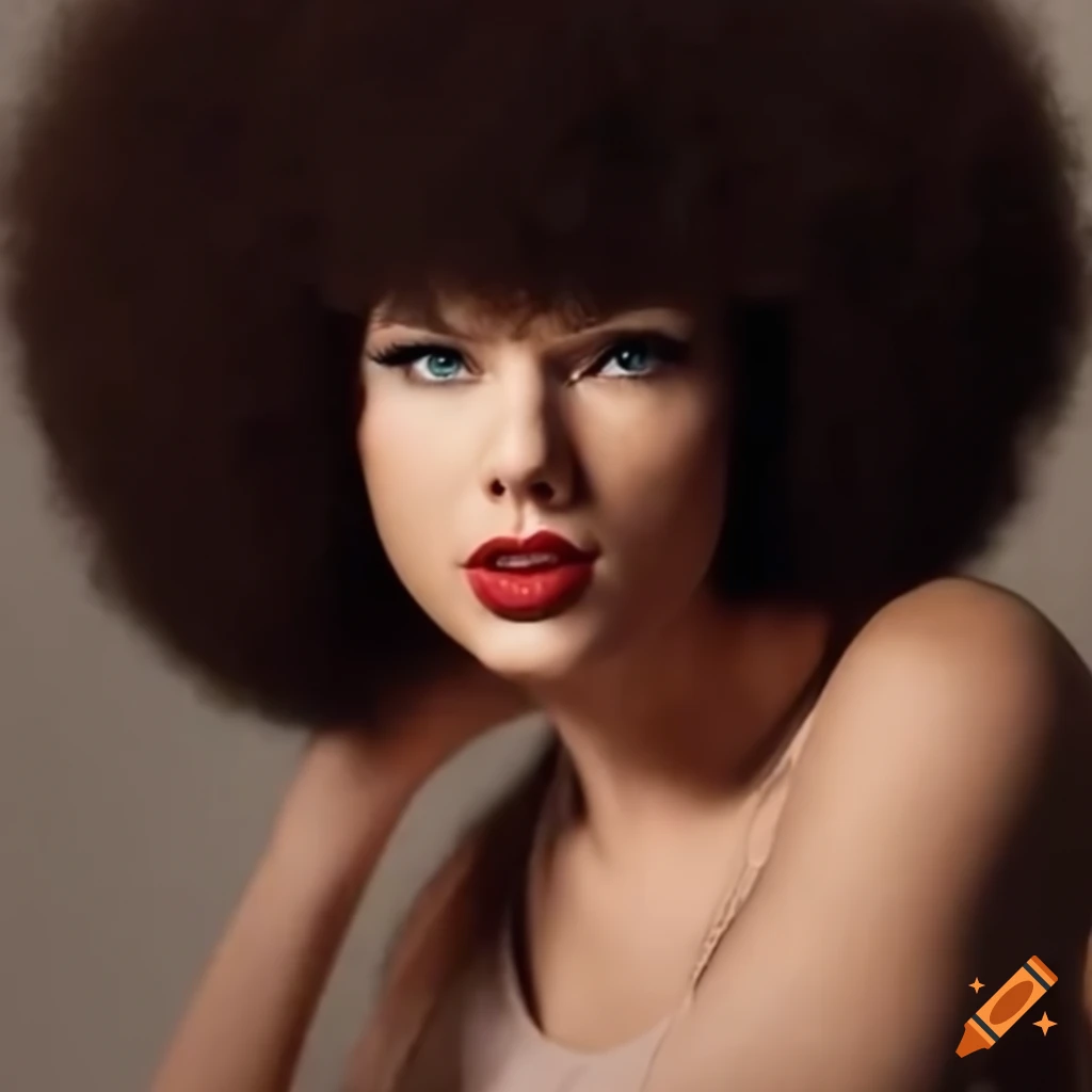 Taylor swift with an afro hairstyle on Craiyon