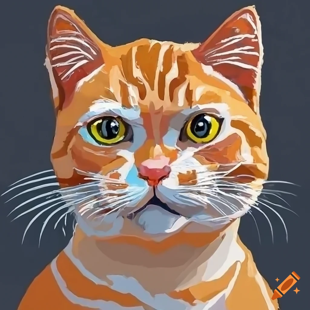 Portrait of a cute orange cat on Craiyon