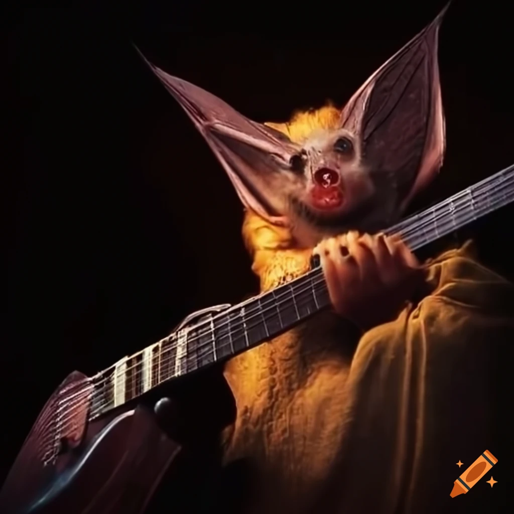 Bat playing a guitar on Craiyon