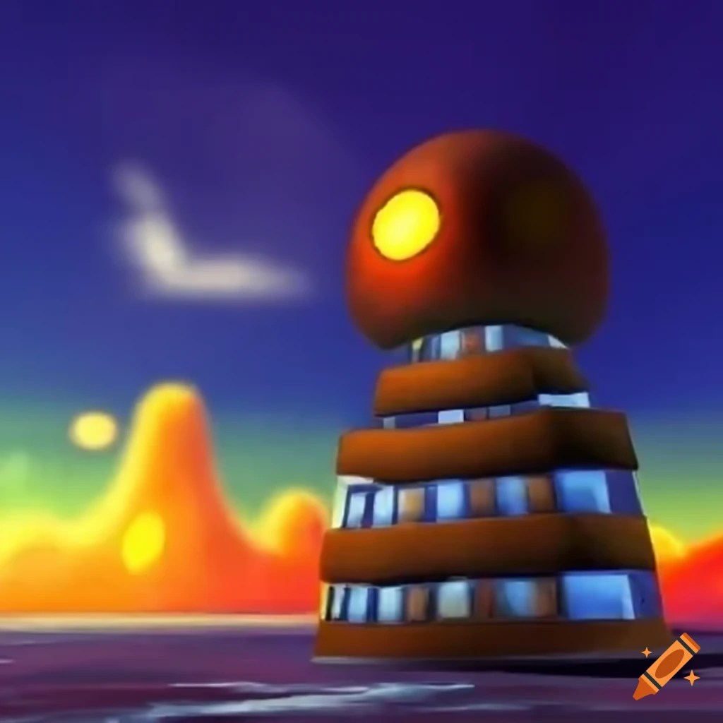 Solar tower painting from super mario 64 on Craiyon