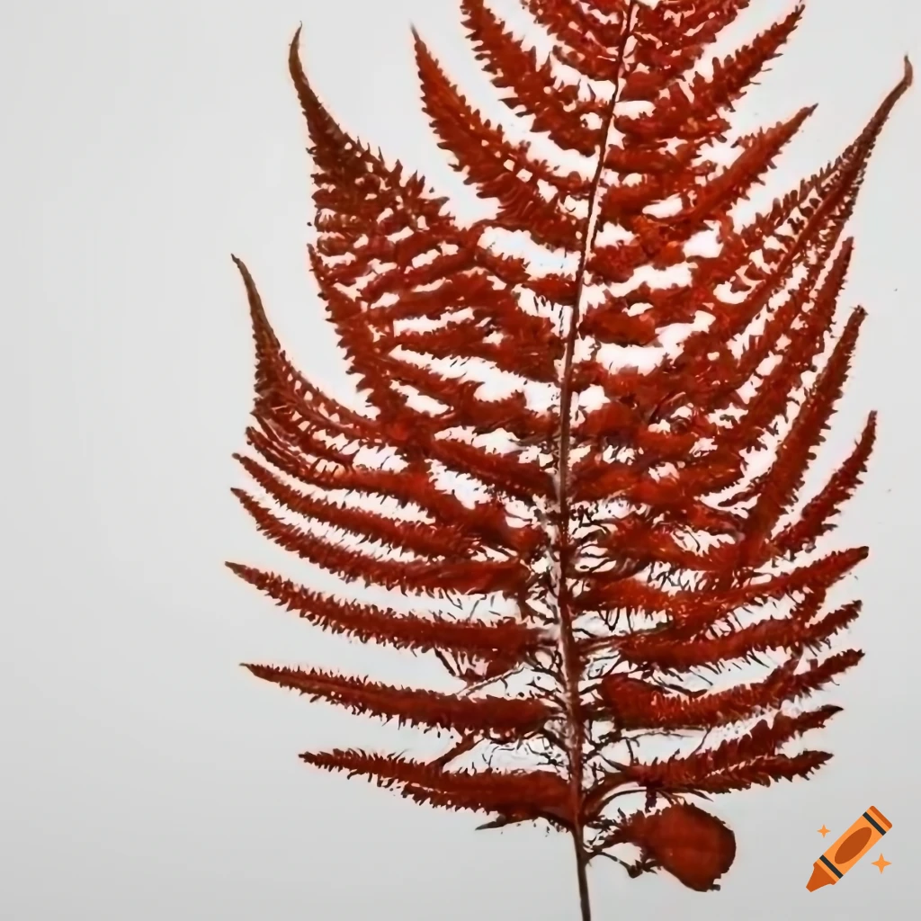 Red fern on white background on Craiyon