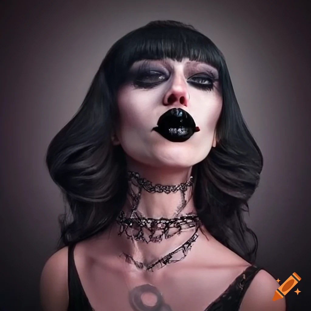 Woman with voluminous black hair and distinctive facial features on Craiyon