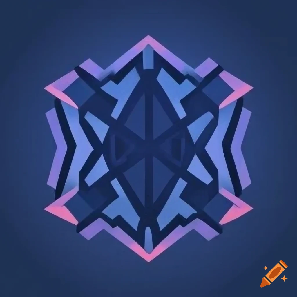 Simple and geometrical dark blue Sith logo on Craiyon