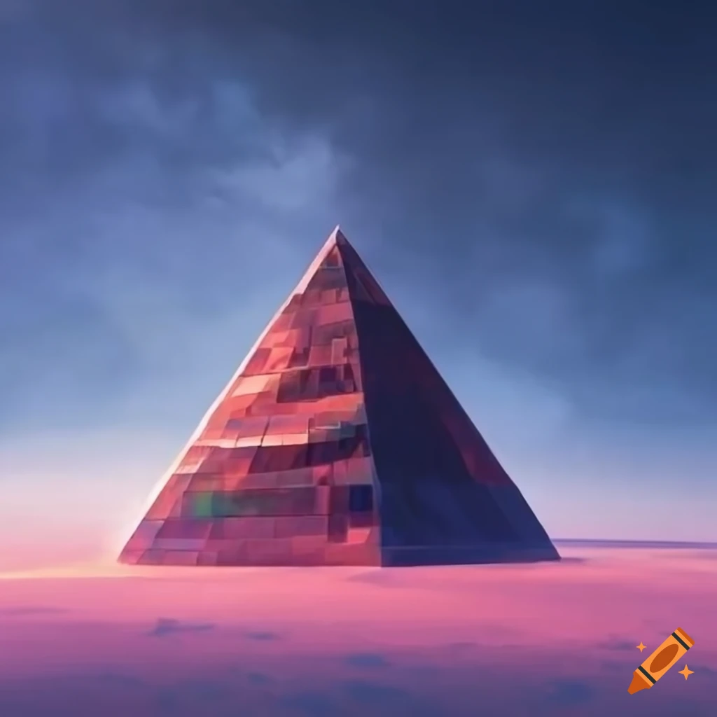 Photorealistic interdimensional pyramid with huge skybeam on Craiyon
