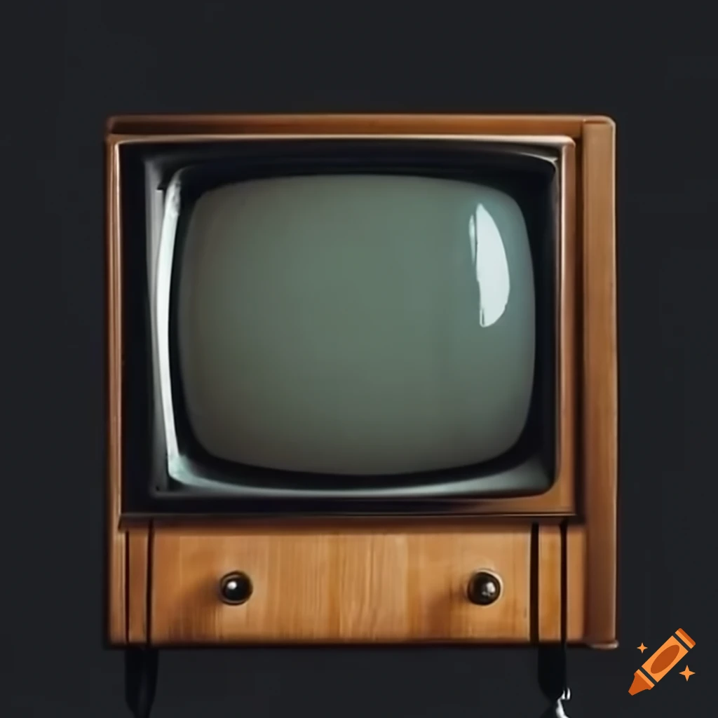 Close-up view of an old tv on Craiyon