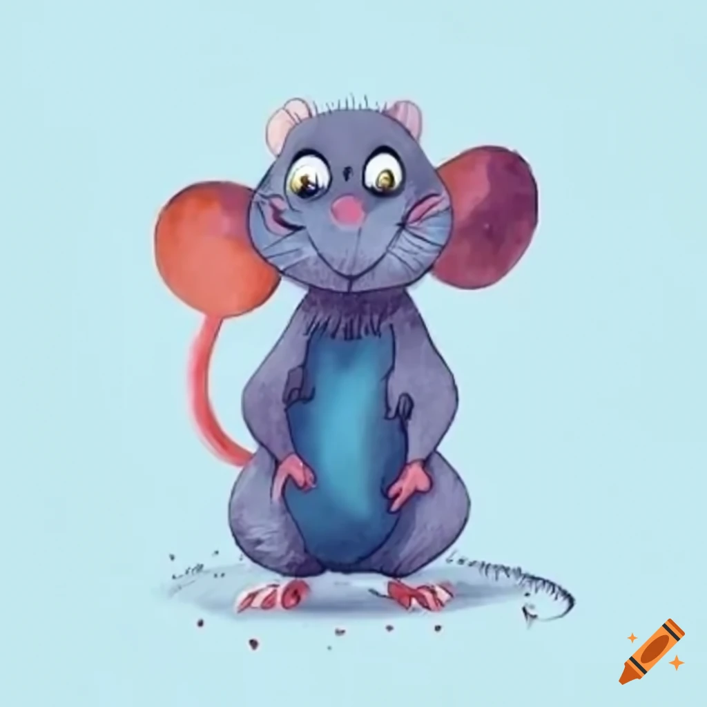Cartoon rat standing upright in a human-like pose on Craiyon