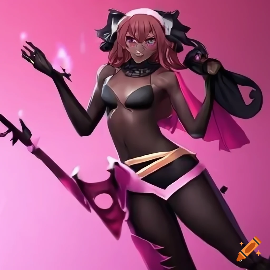 Astolfo character with black skin on Craiyon