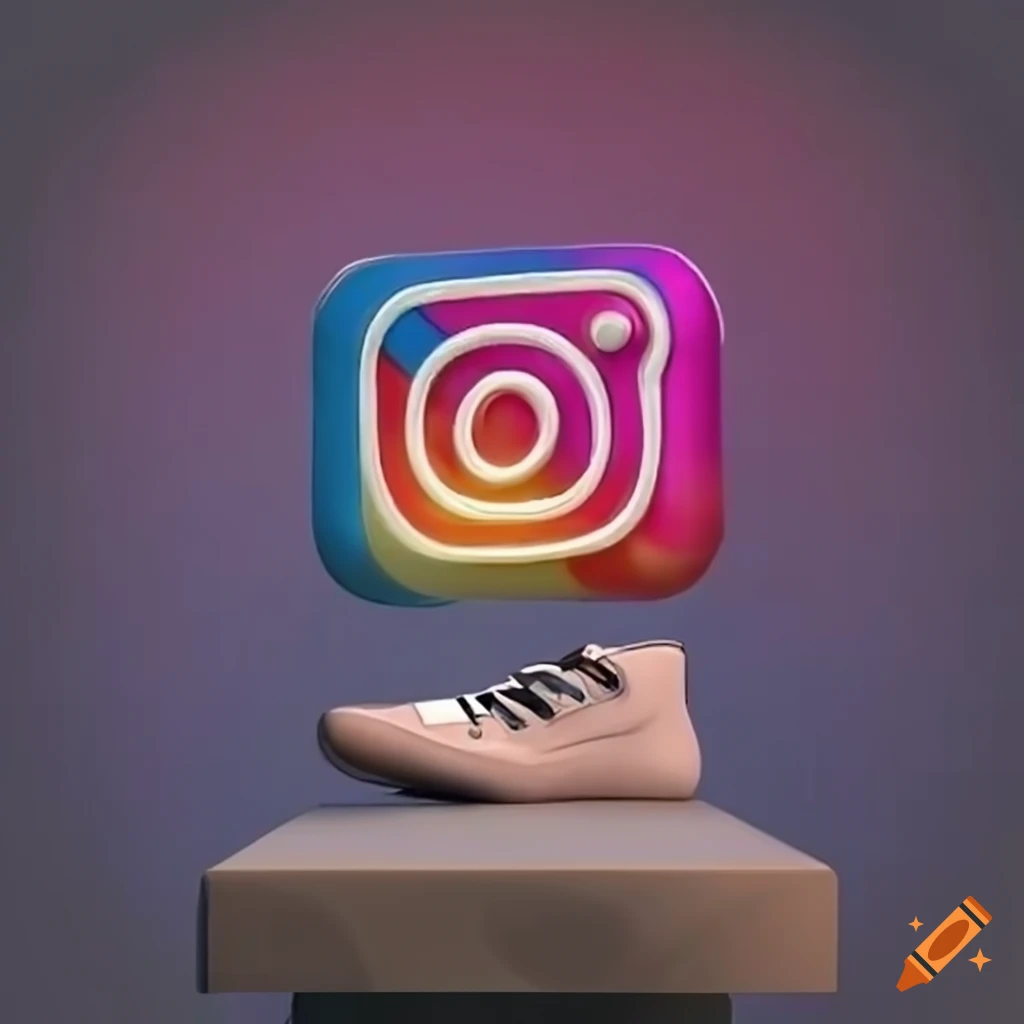 3D illustration of an animated character sitting on Instagram logo on ...