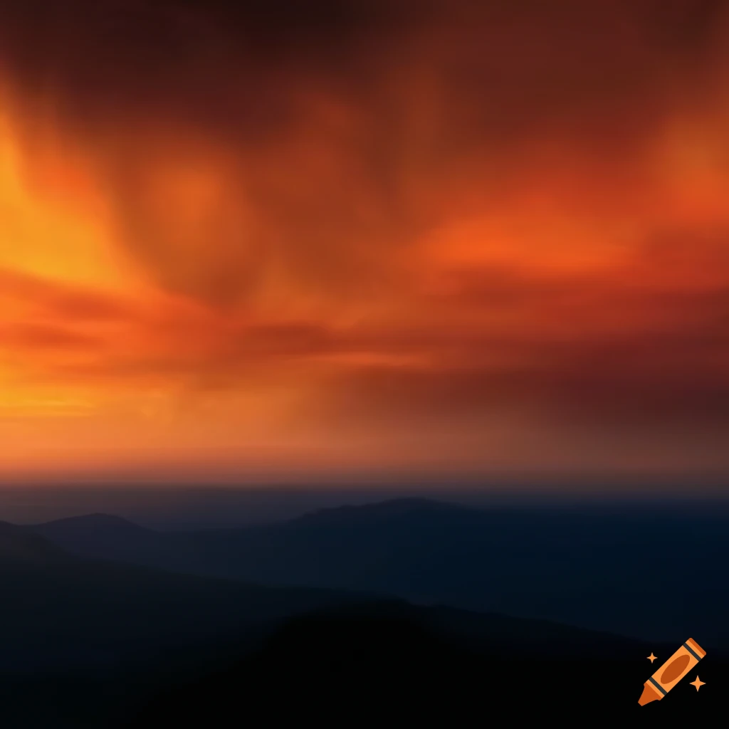 Post-apocalyptic windows xp bliss wallpaper with fiery clouds and smoky ...