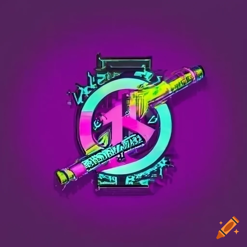 Cyberpunk artstyle logo for Kriux Coil or KC vape coil on Craiyon
