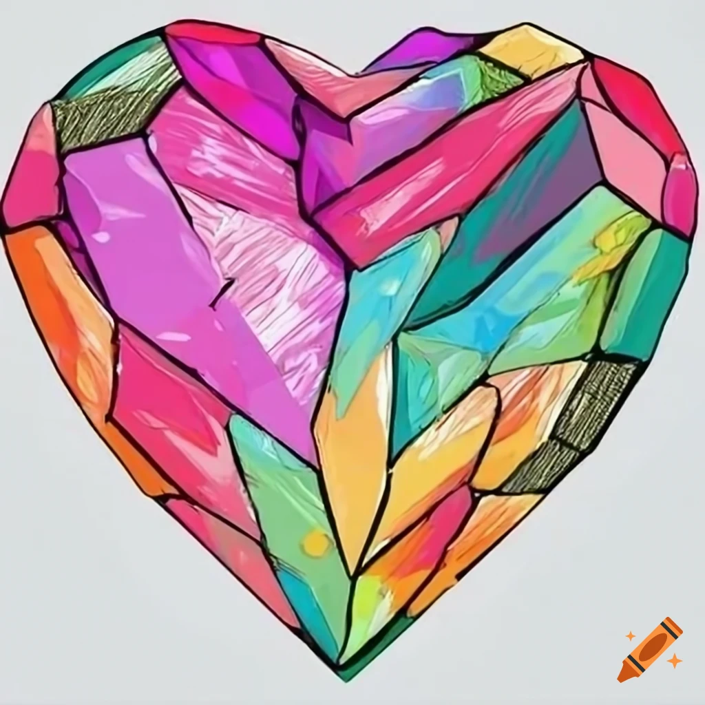 Crystal heart on Craiyon