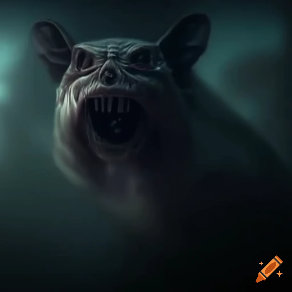 Mysterious and dark realistic creature in cctv style footage on Craiyon