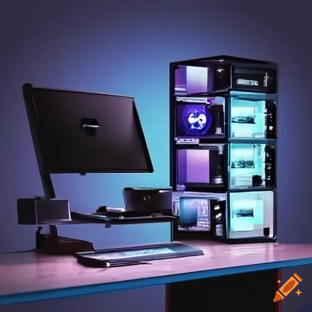 Stylish office computer setup on Craiyon