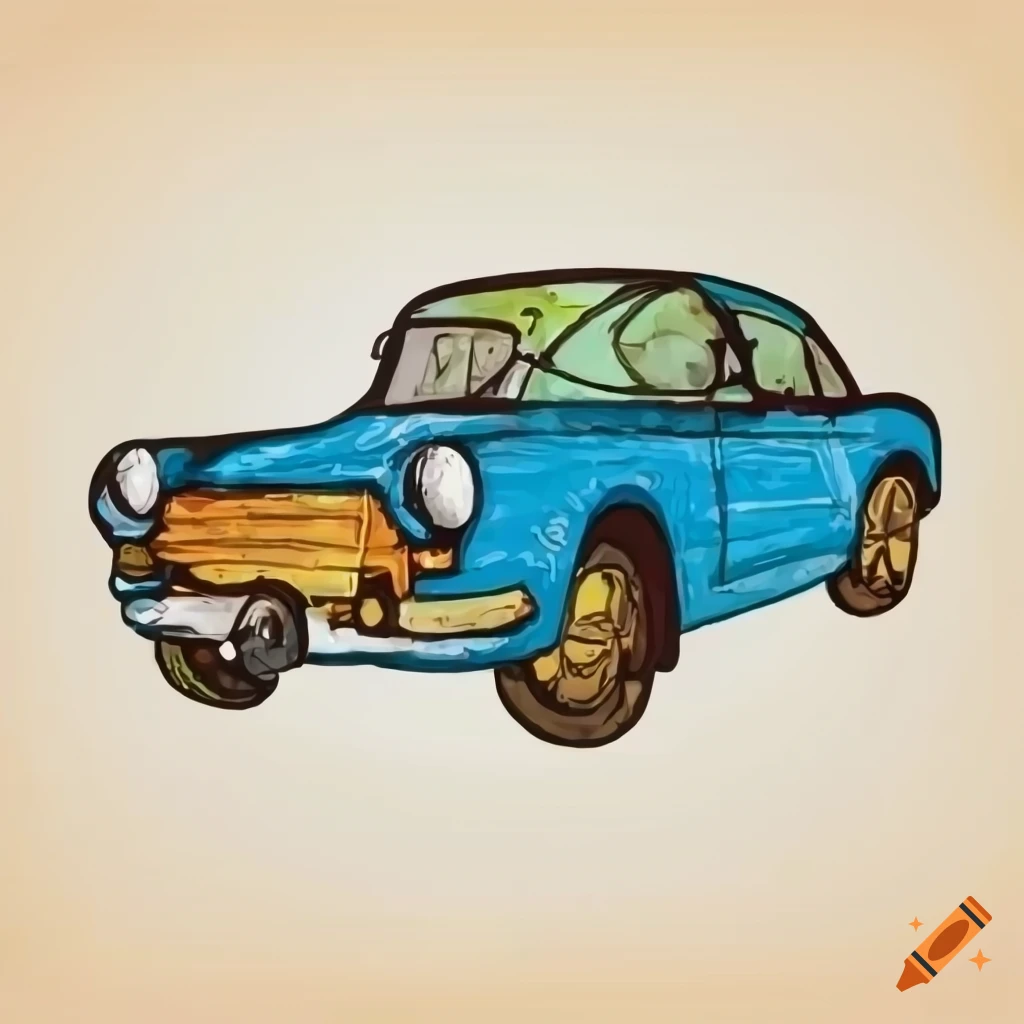 Pop art vector illustration of a car on Craiyon