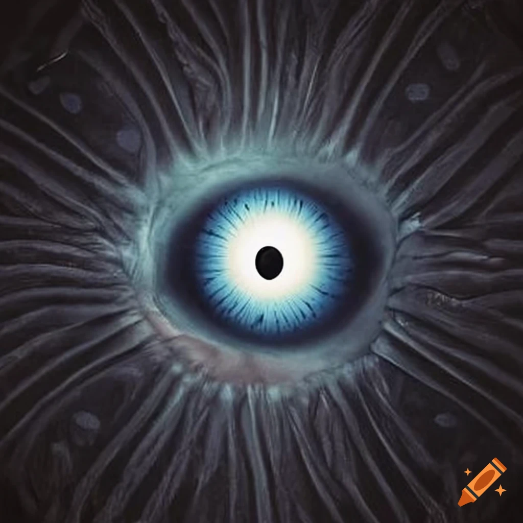 Illustration of an eye on a poster influenced by big brother on Craiyon