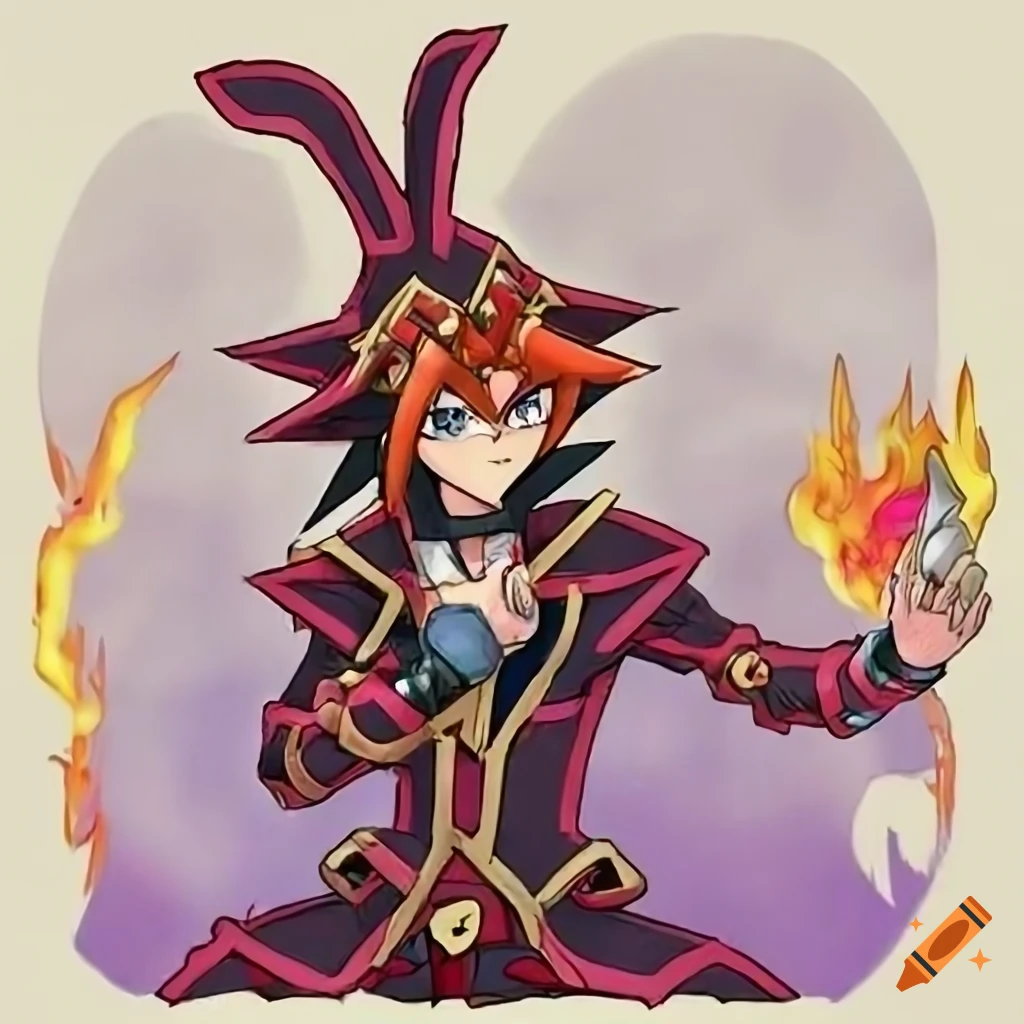 Fire Bunny magician boy with a suit like the dark magician but red in ...