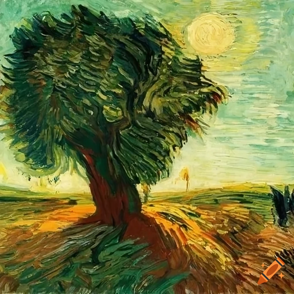 Tree in a vibrant display of light by vincent van gogh on Craiyon