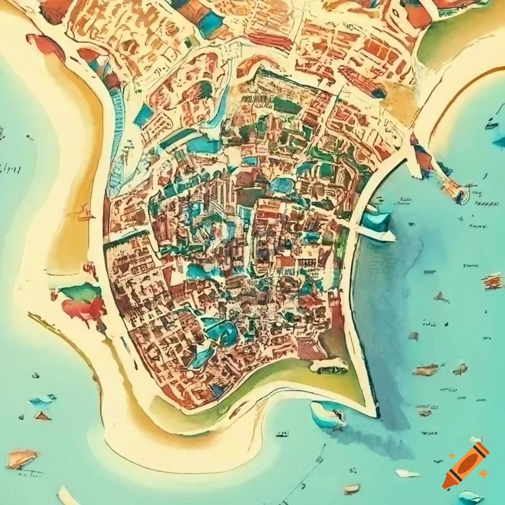 Intricately detailed illustrated map of venice, italy on Craiyon