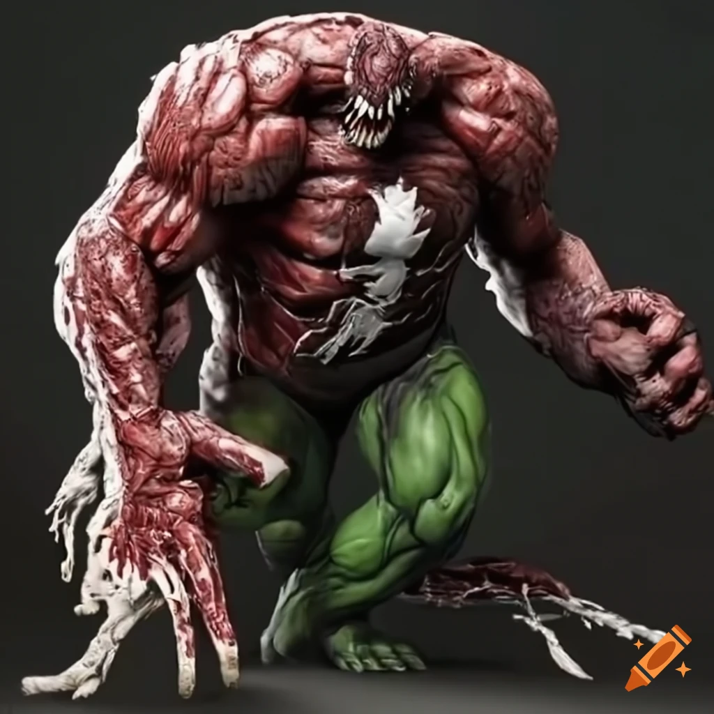 Hulk infected by venom symbiote on Craiyon