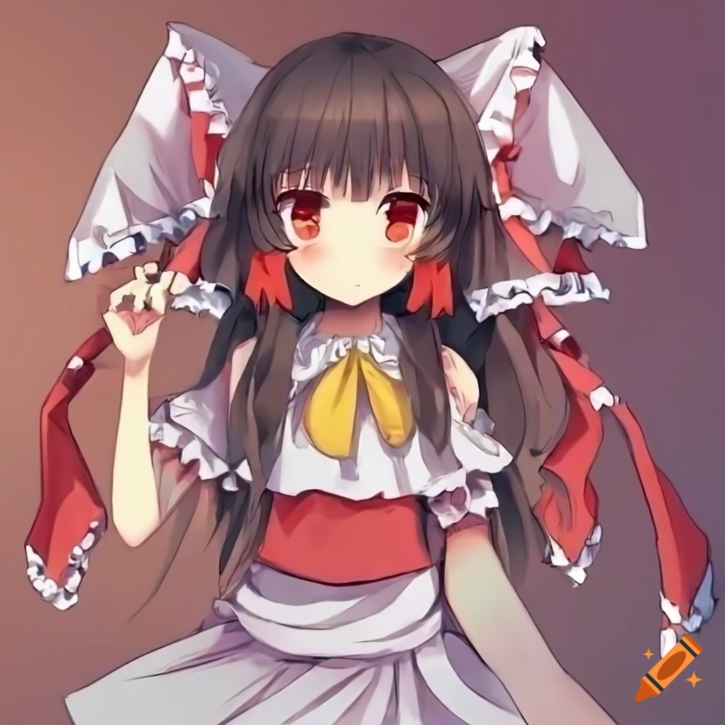 Smiling Reimu from Touhou Project in high definition on Craiyon