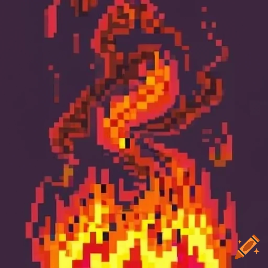 Fire pixel art on Craiyon