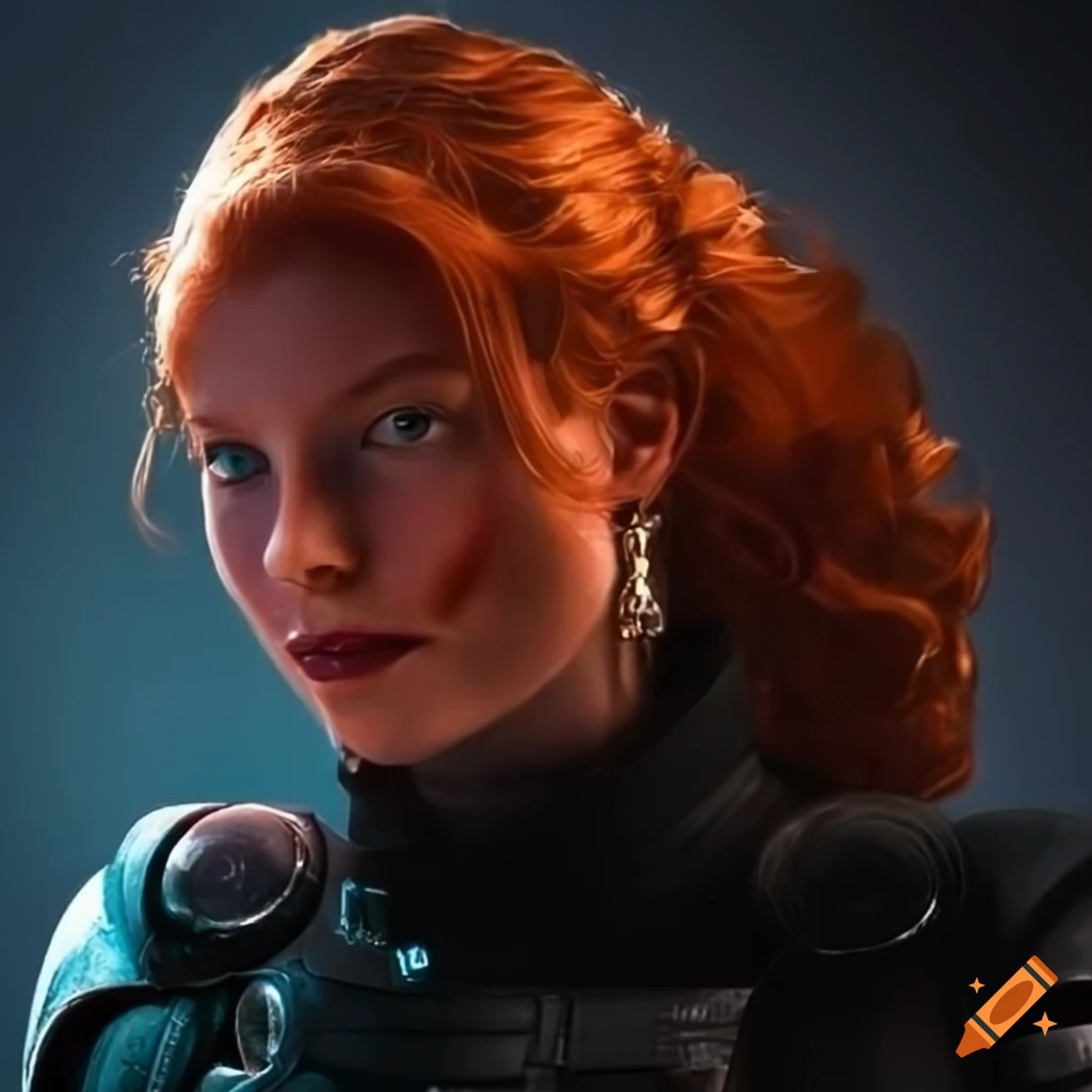 Redhead space captain on Craiyon