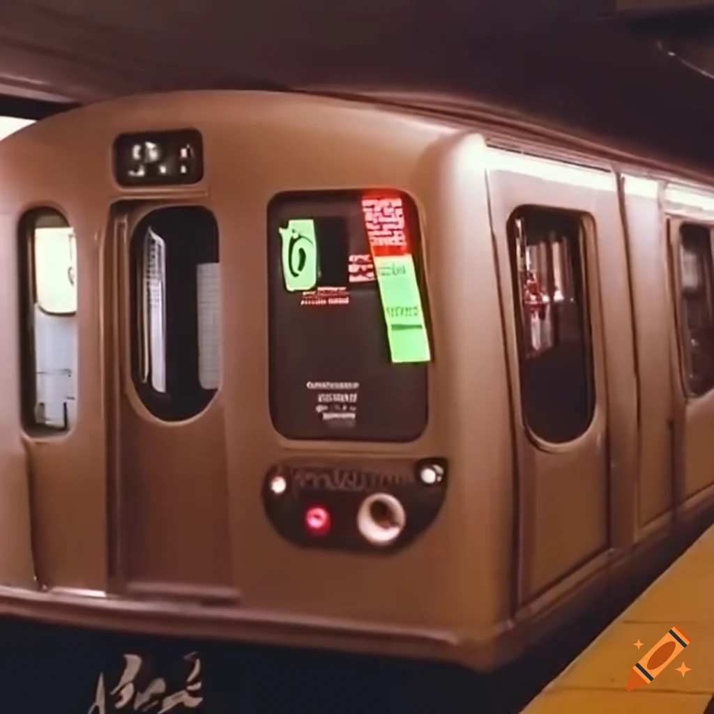 Vintage retro hi-8 video of mta post-goh r32 subway at a subway station ...