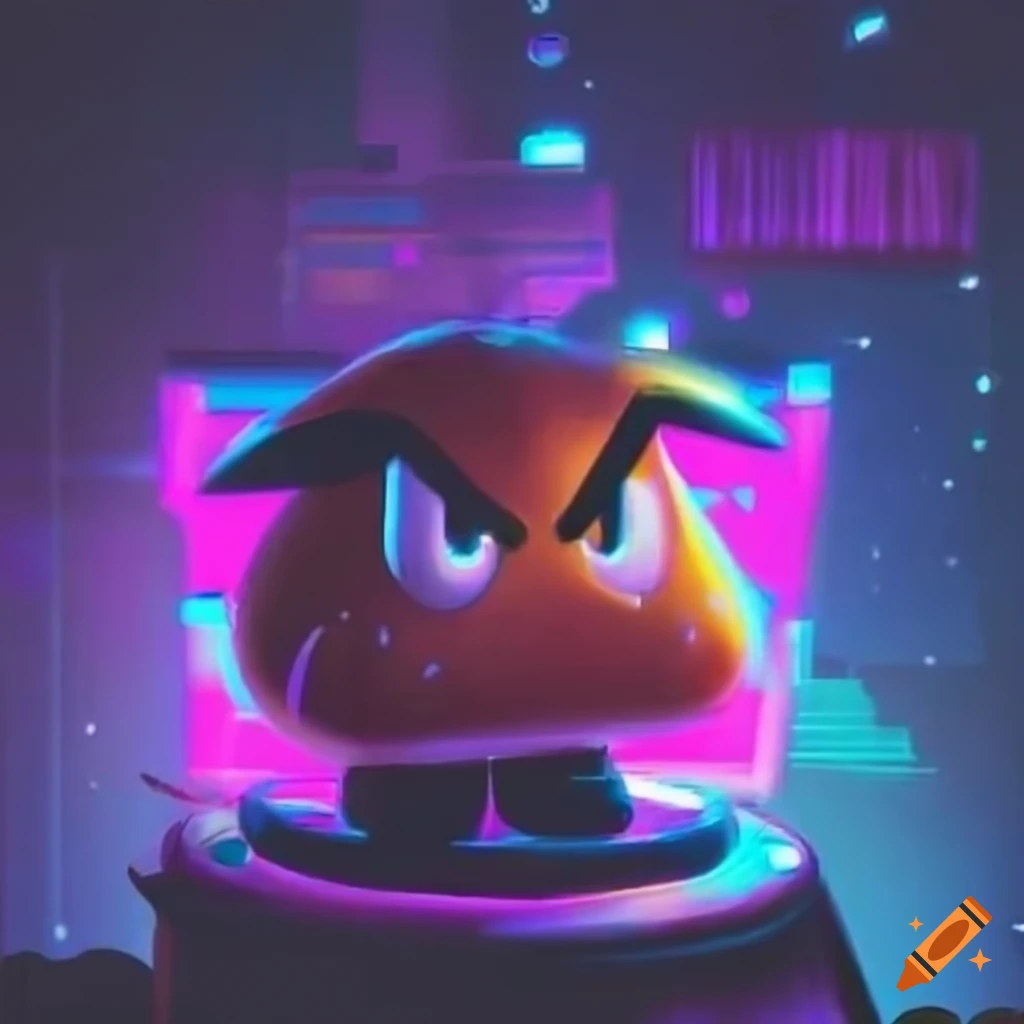 Cyberpunk goomba character on Craiyon