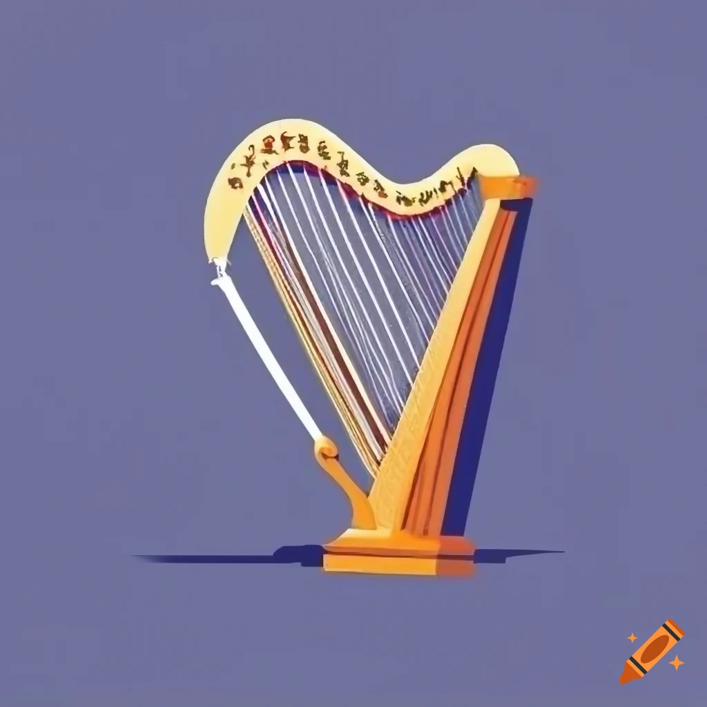 Logo with a letter b and a harp on Craiyon