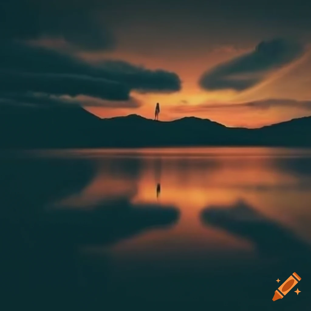 Scenic view of a lake on Craiyon