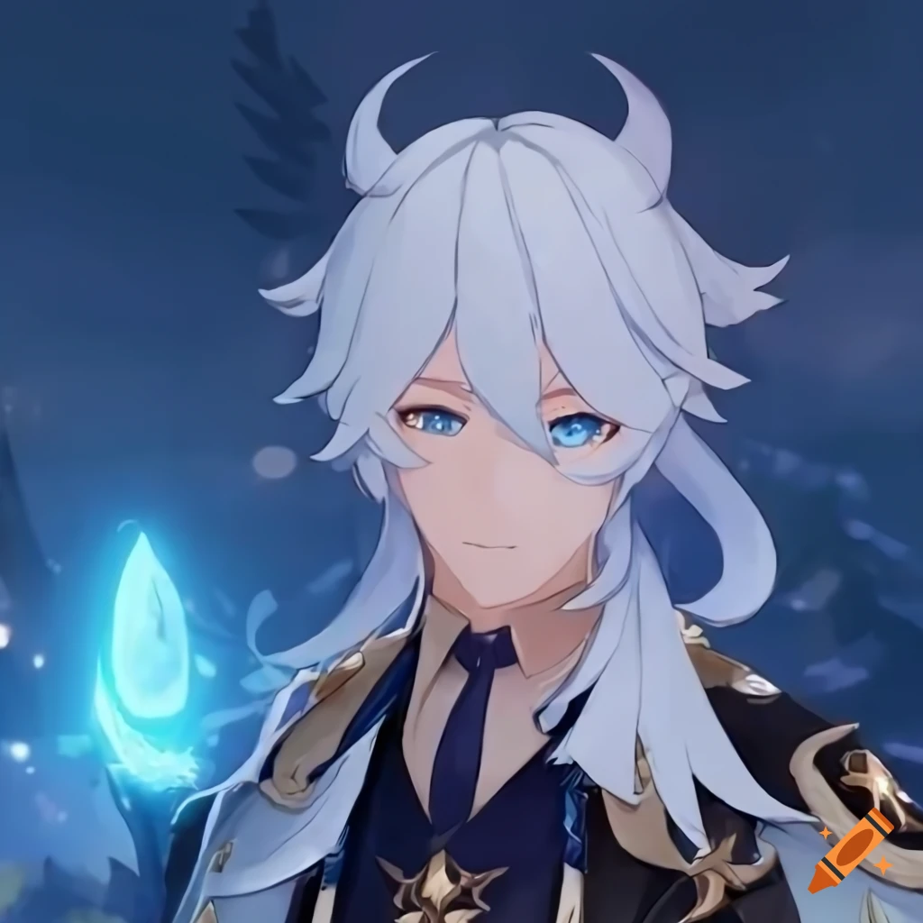 Genshin Impact style new male albino character with cryo power and ...