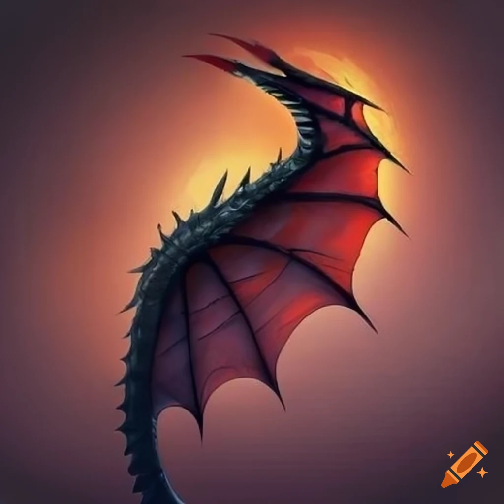 Close-up of a dragon wing on Craiyon