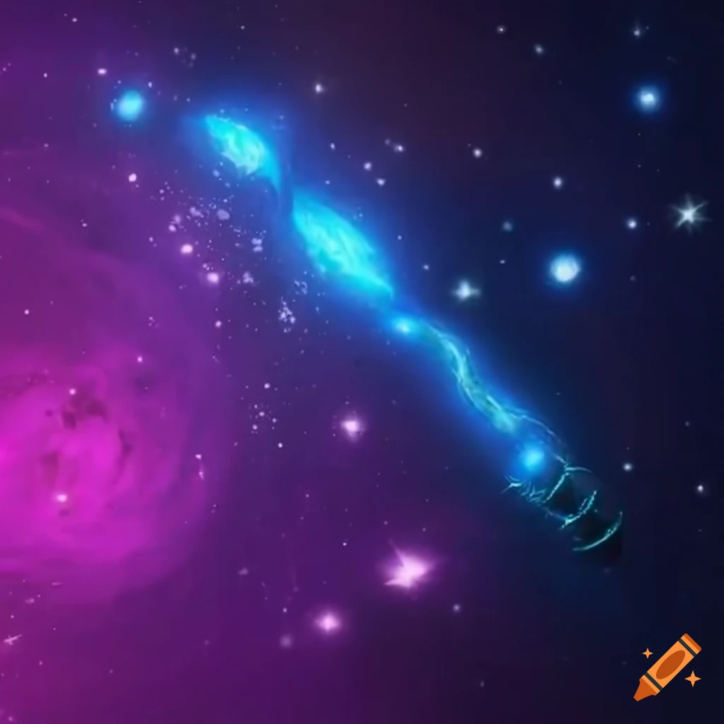 Cosmic debris background with a whip made of stars on Craiyon