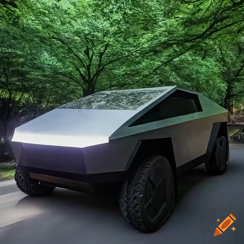 Tesla Cybertruck parked in Central Park, New York City on Craiyon