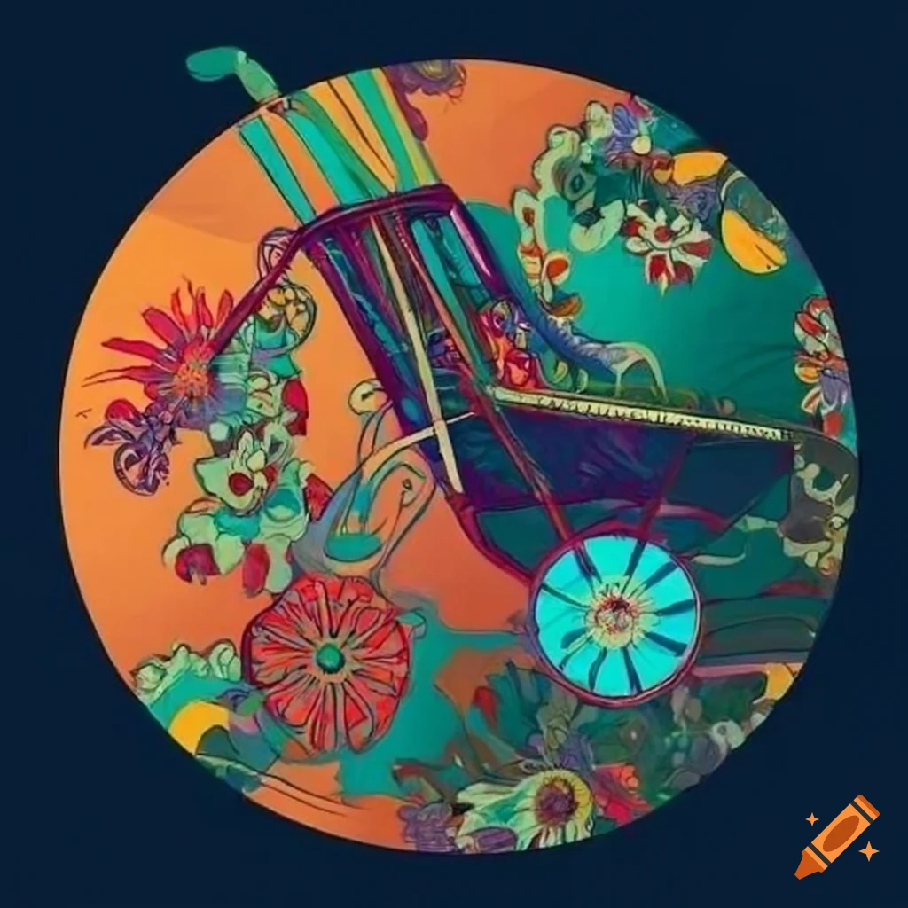 Indian rickshaw with abstract floral design on Craiyon