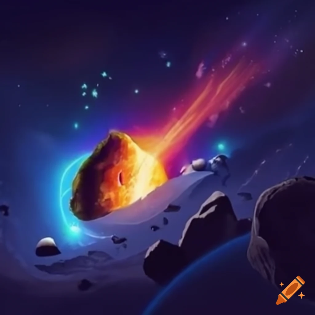 Future asteroid causing earth shakes and glowing waves on Craiyon
