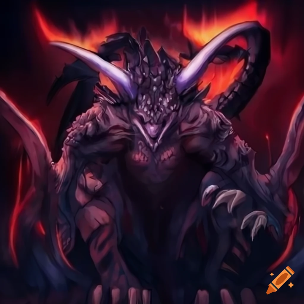 Anime-style futuristic sci-fi dragon Balrog grooming in darkness on Craiyon