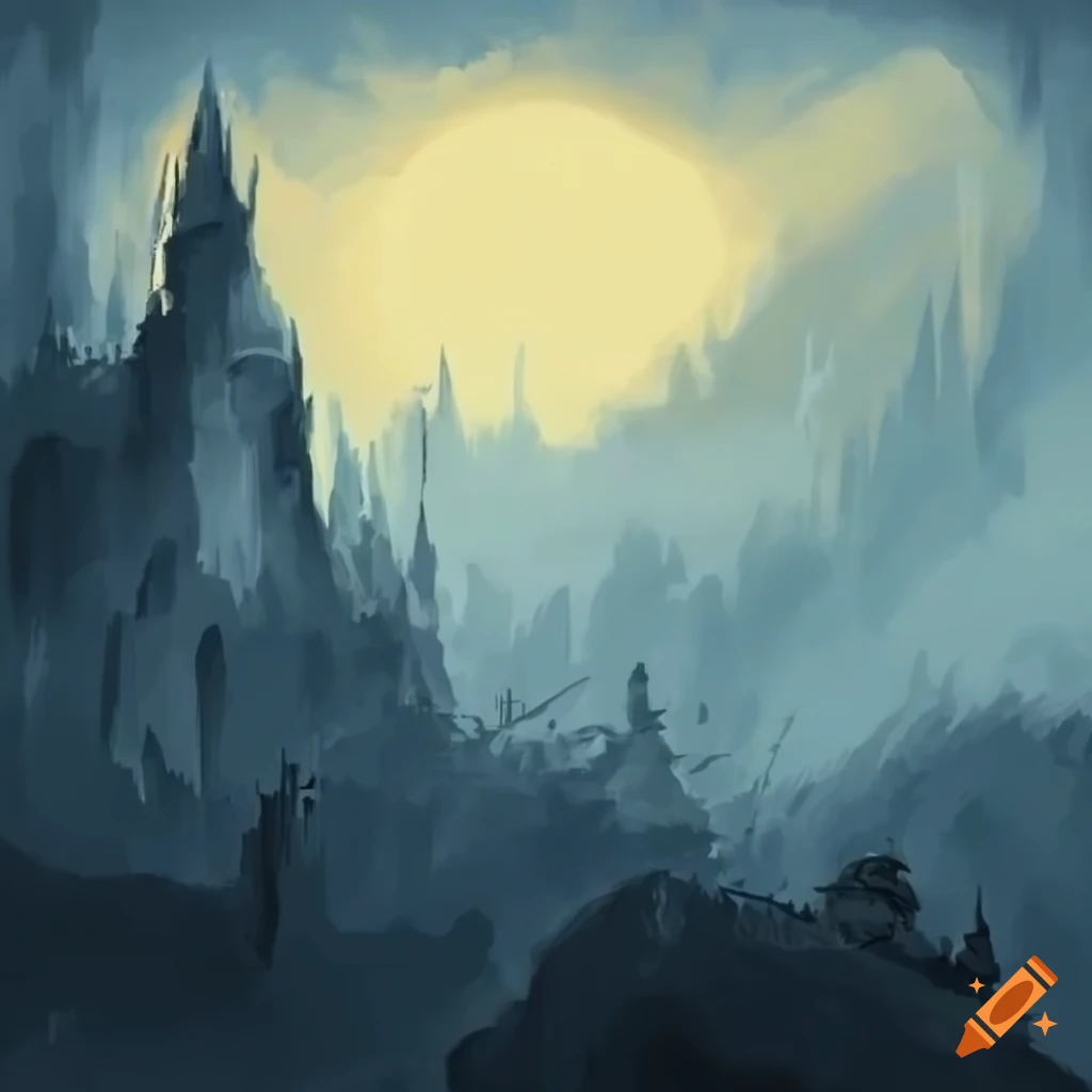 Landscape from dark souls game on Craiyon