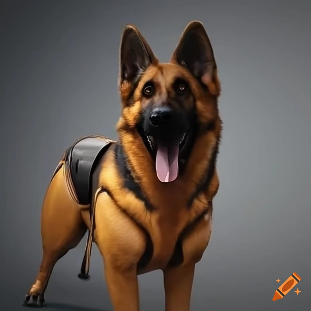 Brown robotic German Shepherd on Craiyon