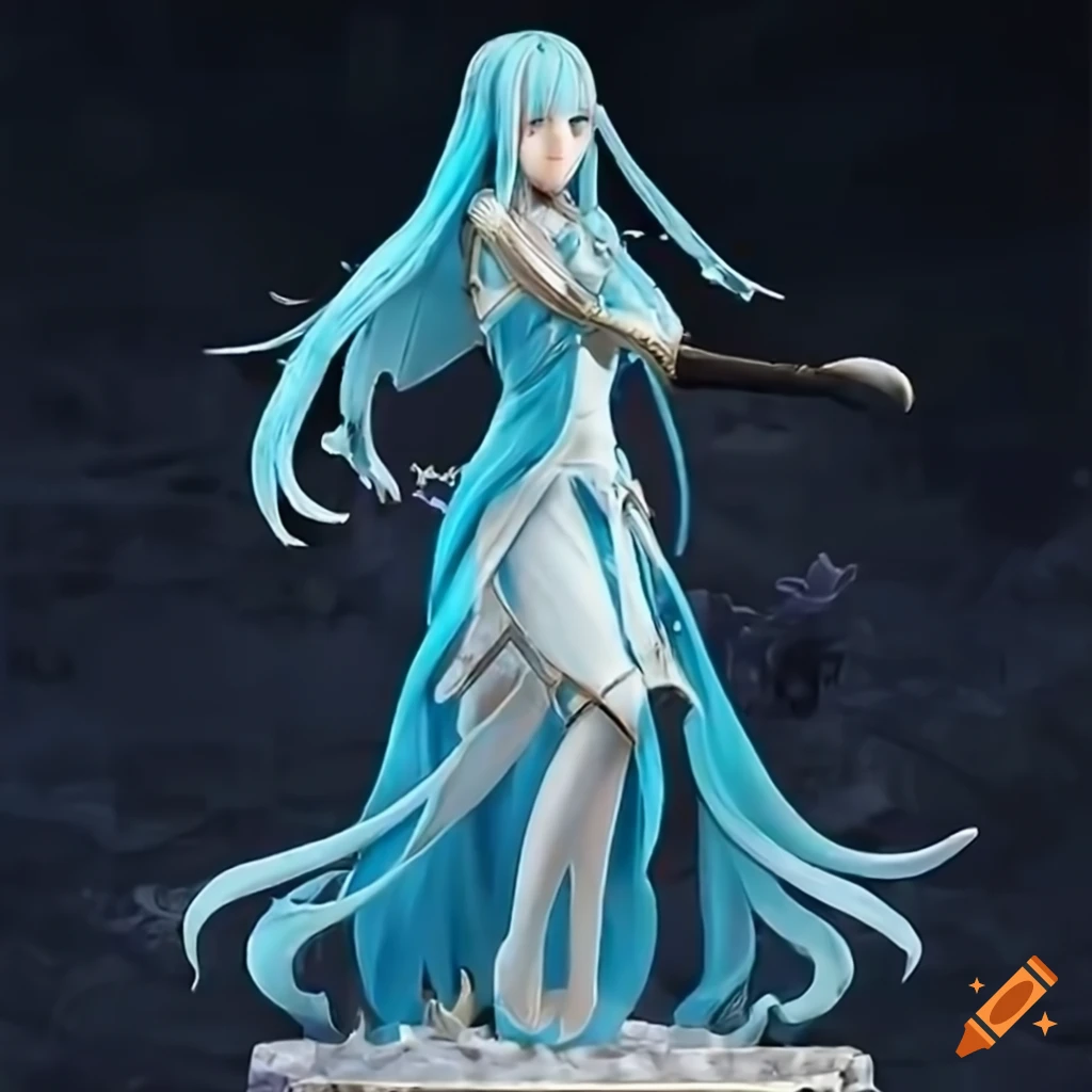 Azura character turning into a statue on Craiyon