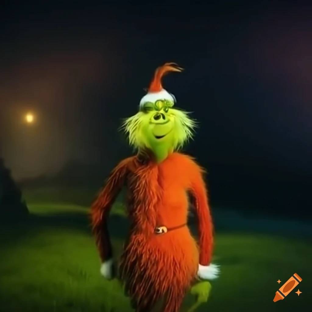 The grinch and the lorax sharing a kiss on Craiyon