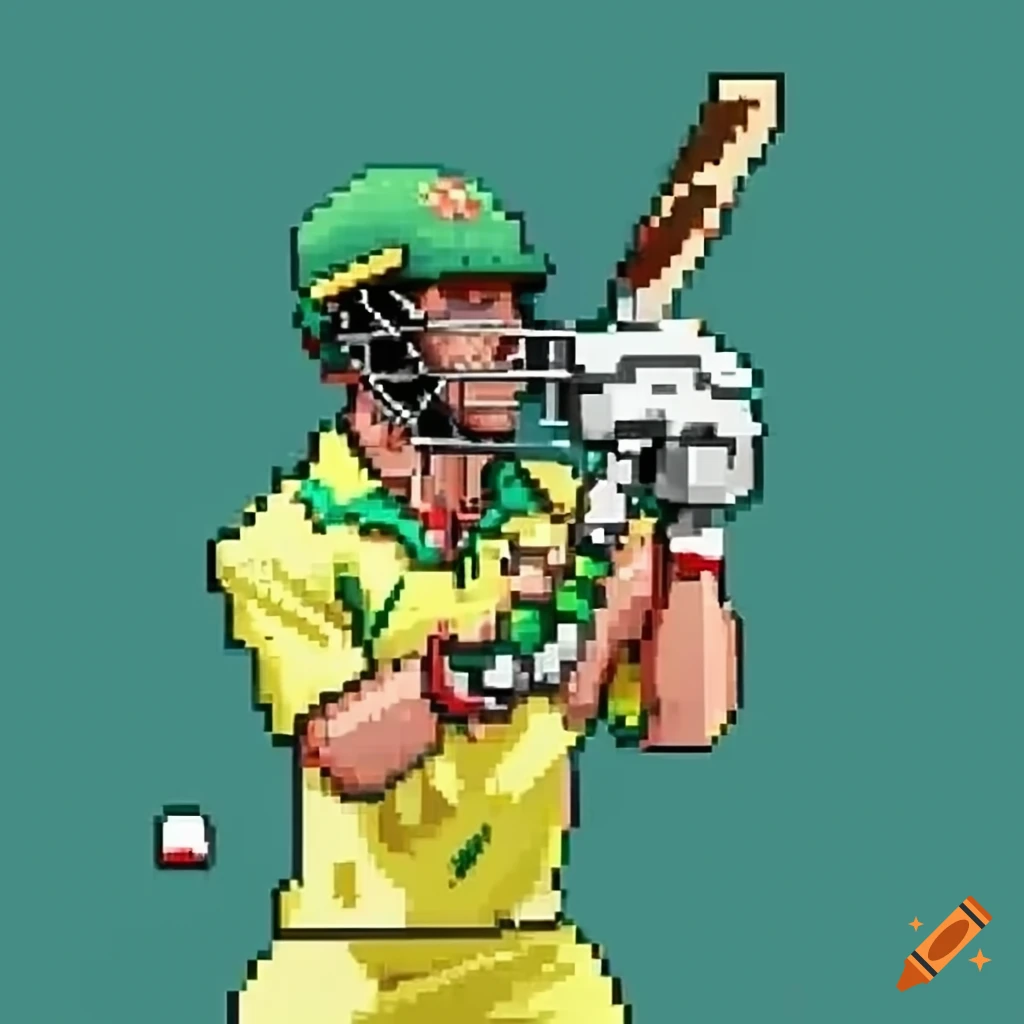 8 bit style australia cricket players on Craiyon