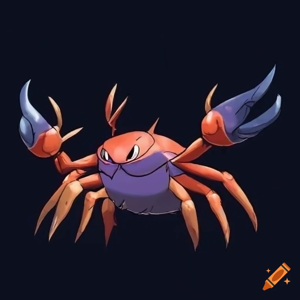 Menacing dark and water type pokemon crab on Craiyon