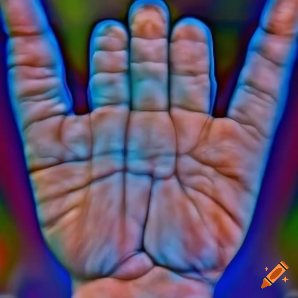 Hyper-detailed mirrored shaka sign on Craiyon