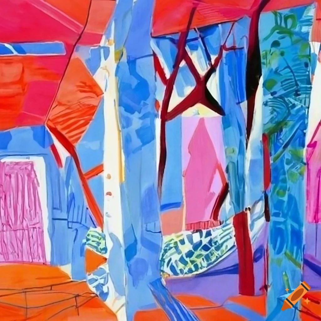 Unknown abstract spatial structure inspired by raoul dufy and david ...